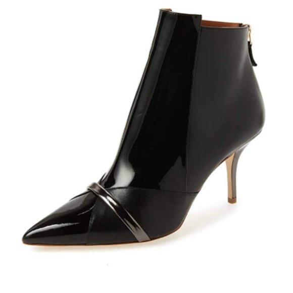 Fsj Shoes A Fsj Black Glossy High Heel Pointed Toe Booties Chelsea